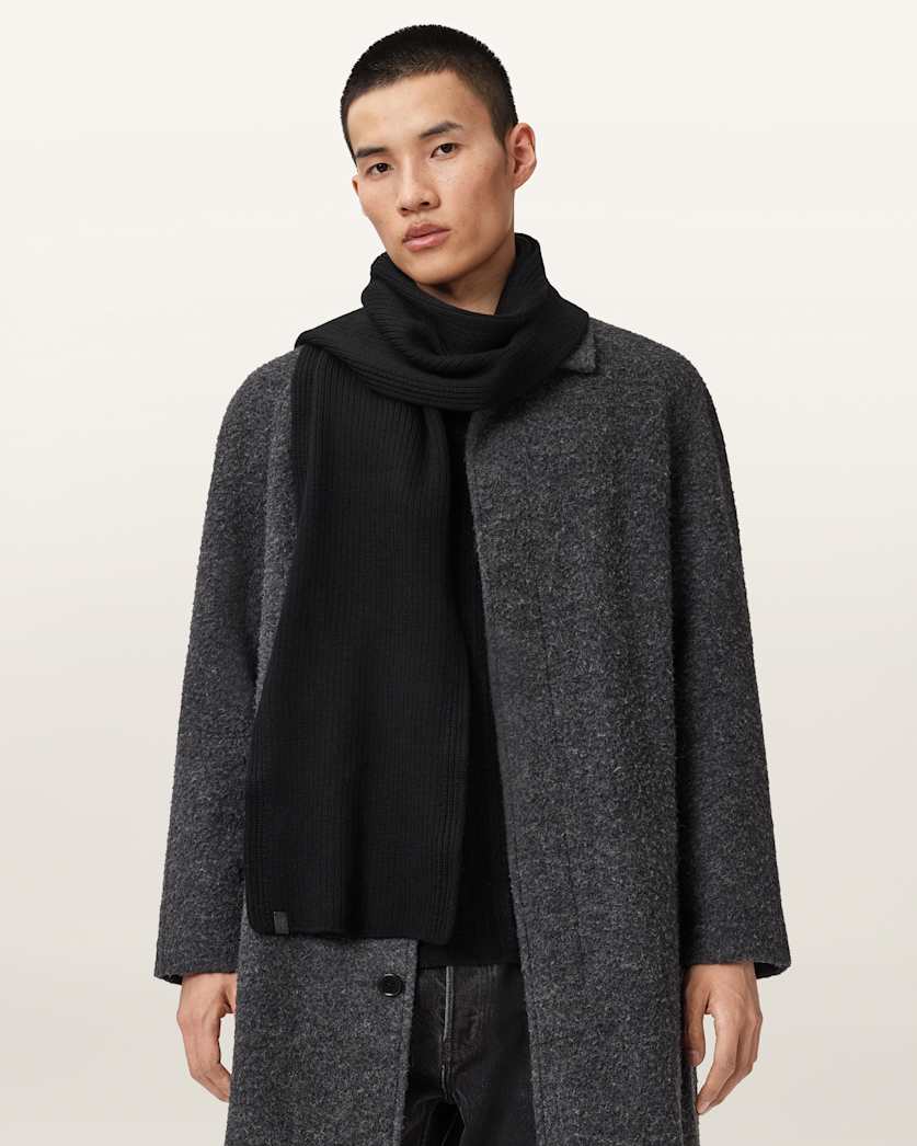 Iggy Wool Blend Scarf Black | ALLSAINTS US